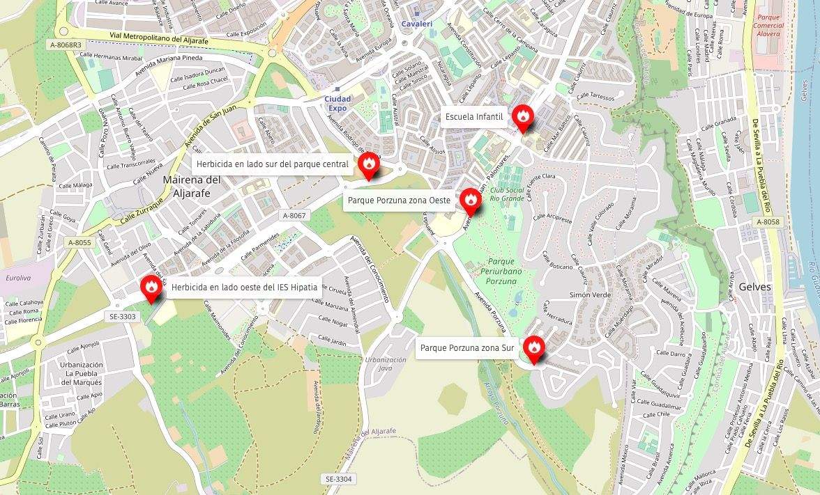 Herbicidas en Mairena del Aljarafe - mapa interactivo - | Asociación en ...